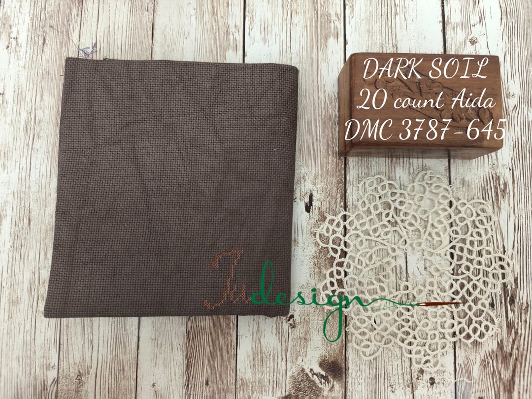 20 Count DARK SOIL Hand Dyed Aida for Cross Stitch, Hardanger ...