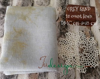 28 Count BROWN SAND Hand Dyed Linen for Cross Stitch - Etsy