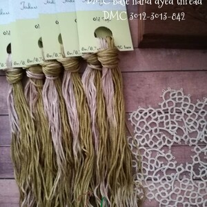 Hand Painted Matt Cotton Floss OLD SAGE Hand Dyed Thread for Embroidery ...