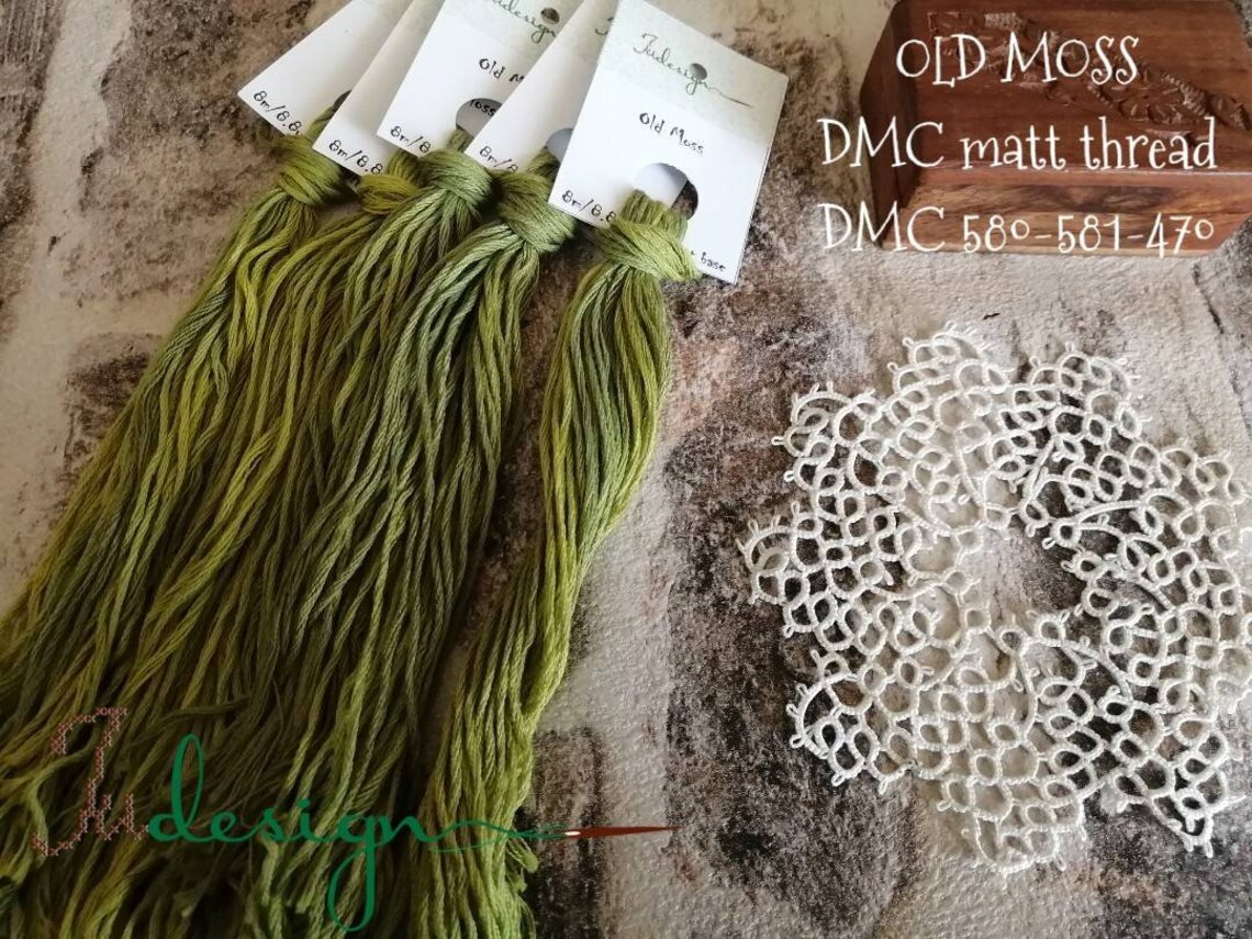 Hand Painted Matt Cotton Floss OLD MOSS Hand Dyed Thread for Embroidery ...
