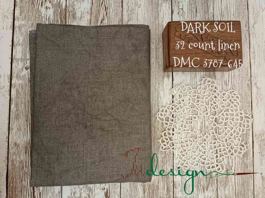 32 Count DARK SOIL Hand Dyed Linen for Cross Stitch, Hardanger ...