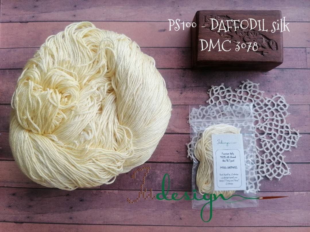 Hand Dyed Stranded Silk Premium Floss PS100 DAFFODIL Hand Dyed Thread ...