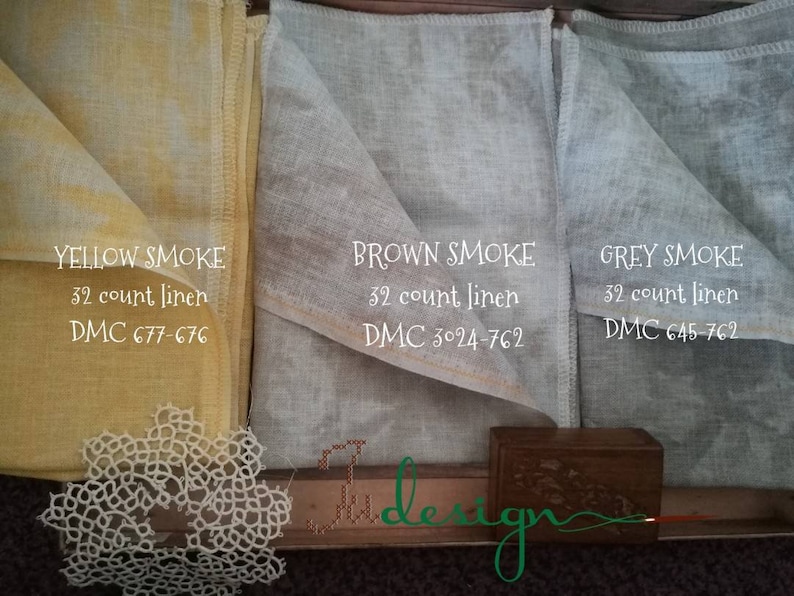 32 Count YELLOW SMOKE Hand Dyed Linen for Cross Stitch - Etsy