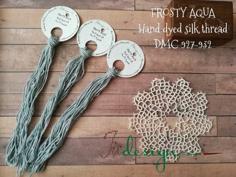 Hand Dyed Stranded Silk Floss FROSTY AQUA Hand Dyed Thread for ...