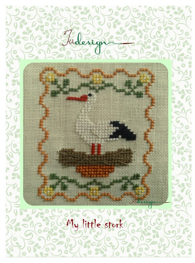 My Little Stork Cross Stitch Pattern - Etsy