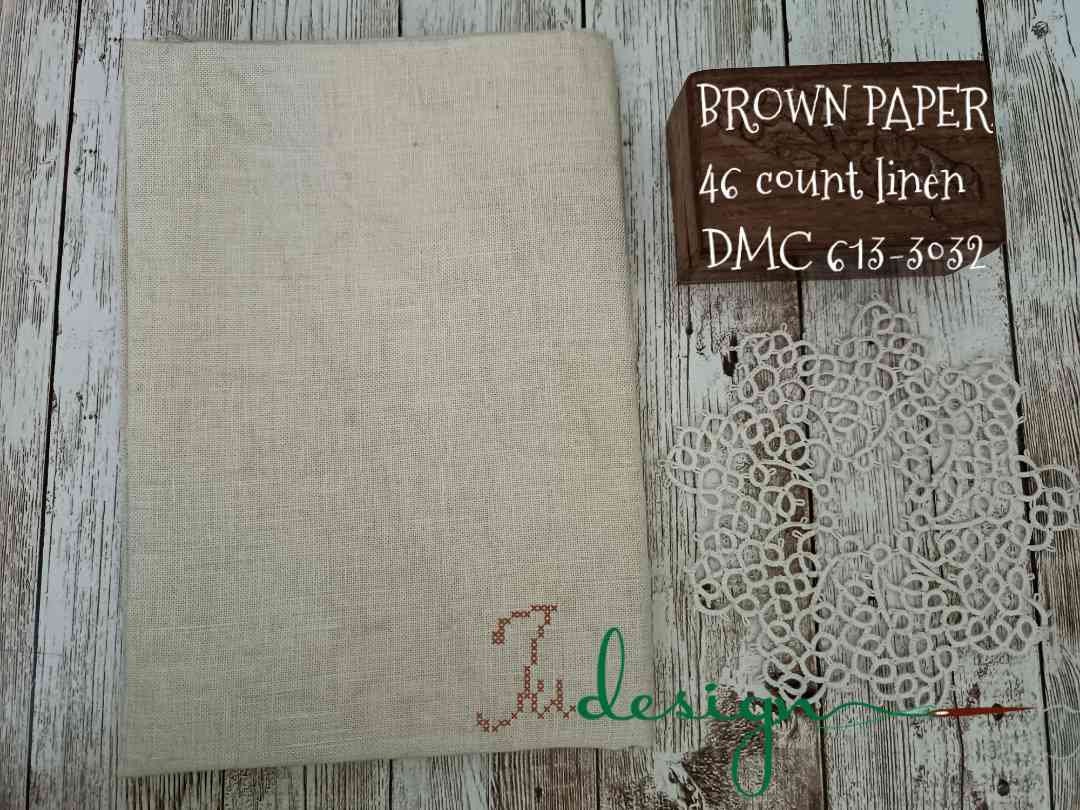 46 Count BROWN PAPER Hand Dyed Linen for Cross Stitch, Hardanger ...