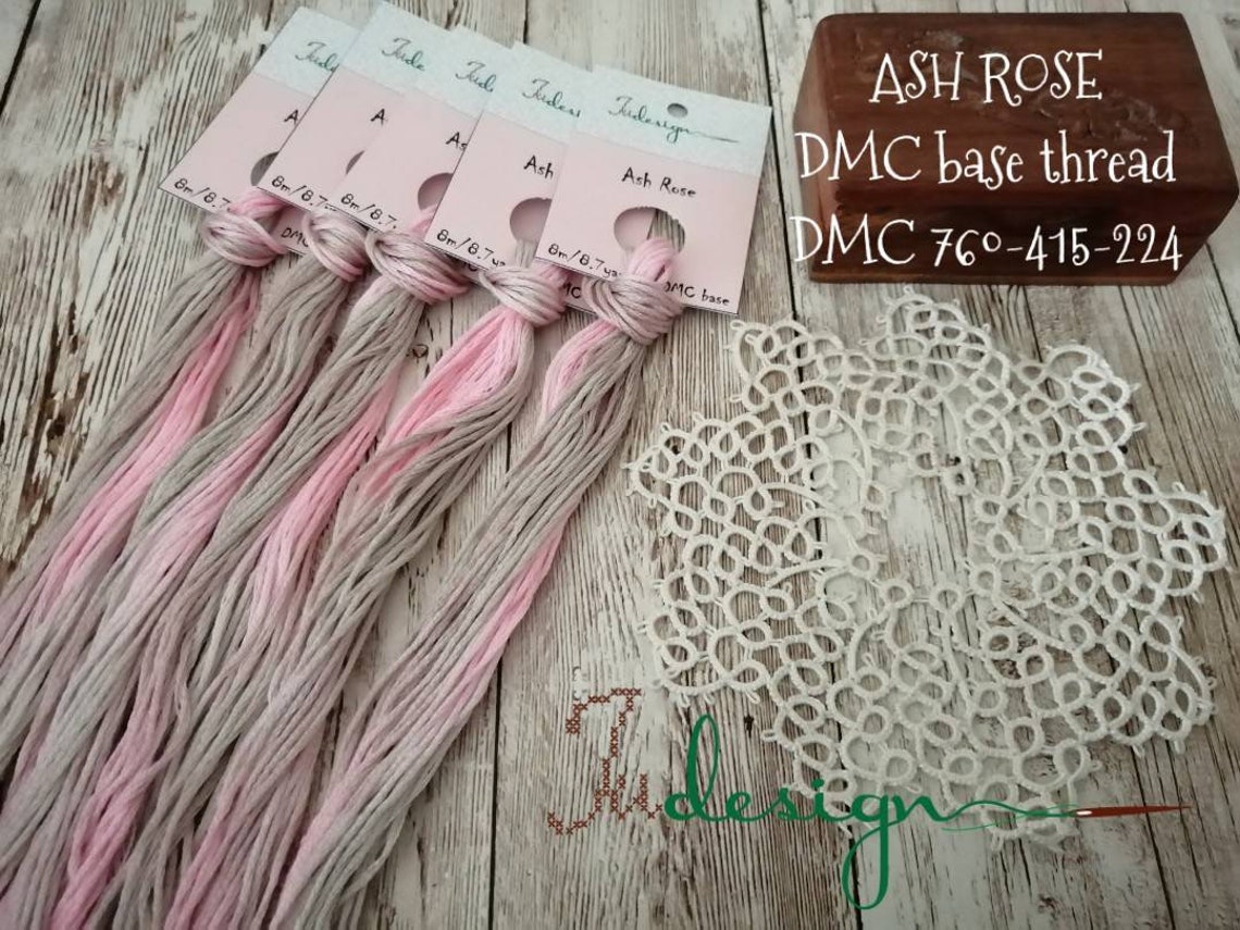 Hand Painted Cotton Floss ASH ROSE Hand Dyed Thread for - Etsy