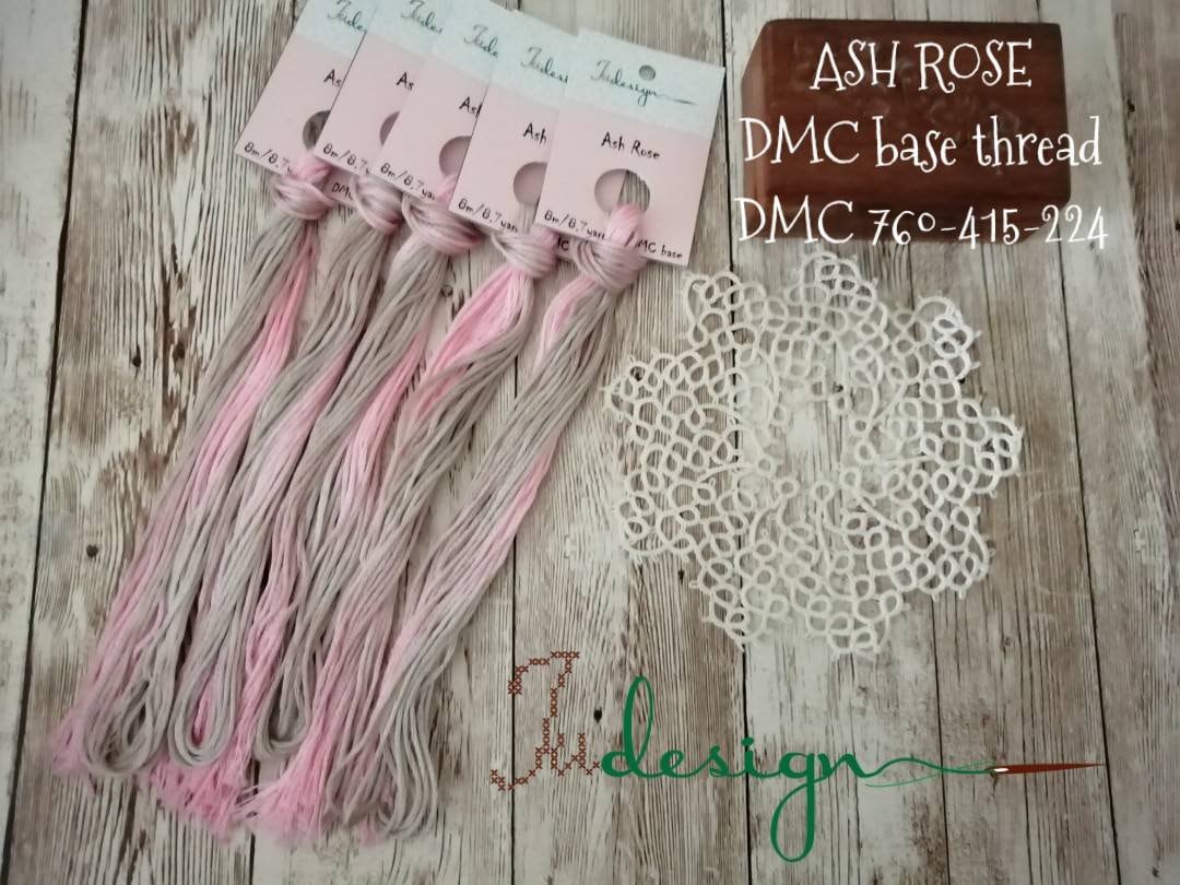 Hand Painted Cotton Floss ASH ROSE Hand Dyed Thread for Embroidery ...