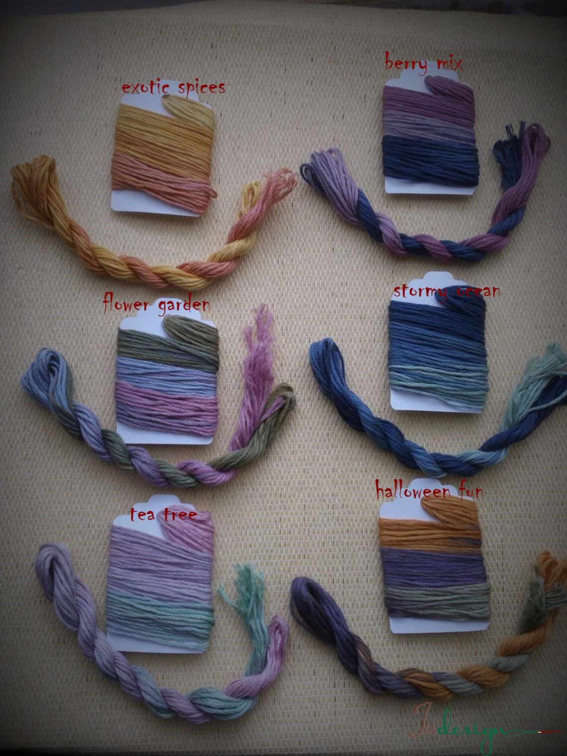 Hand Painted Matt Cotton Floss TEA TREE Hand Dyed Thread for Embroidery ...