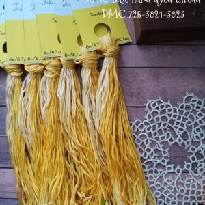 Hand Painted Matt Cotton Floss SUNSHINE Hand Dyed Thread for Embroidery ...