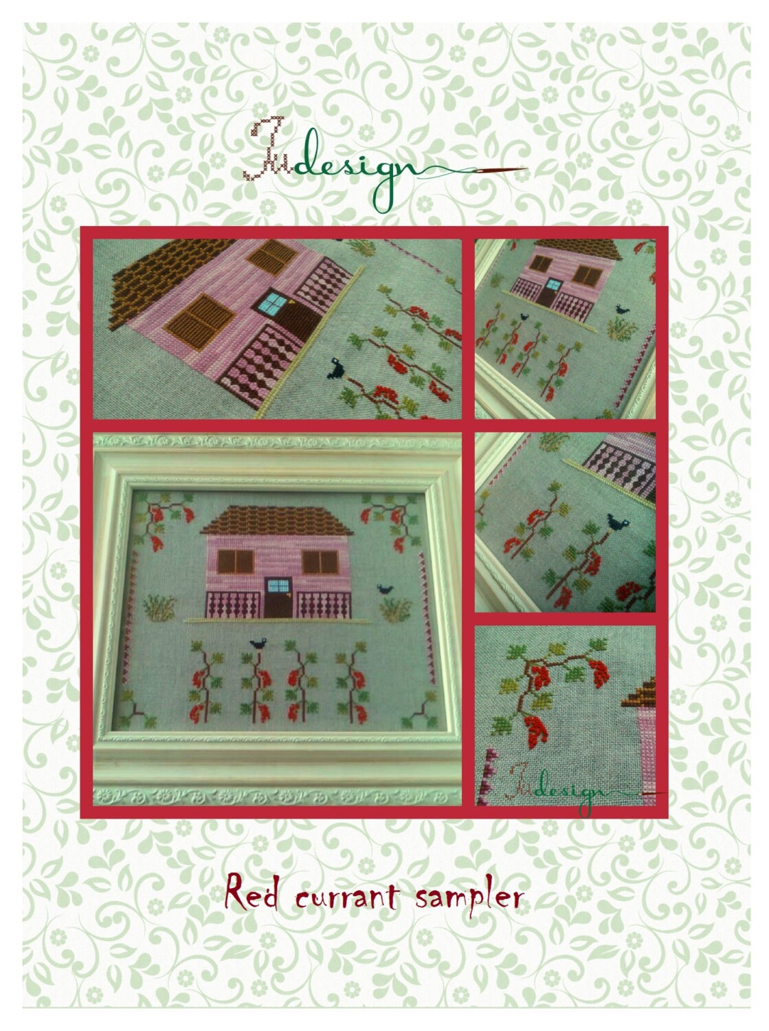 Red Currant Sampler Cross Stitch Pattern | Etsy