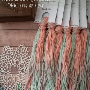 Hand Painted Cotton Floss CANDY DUO Hand Dyed Thread for Embroidery ...
