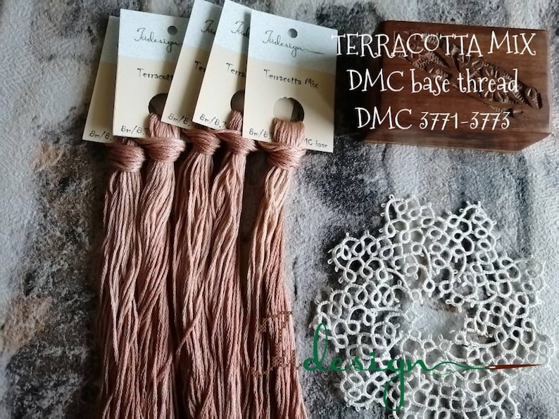 Hand Painted Cotton Floss TERRACOTTA MIX Hand Dyed Thread for - Etsy