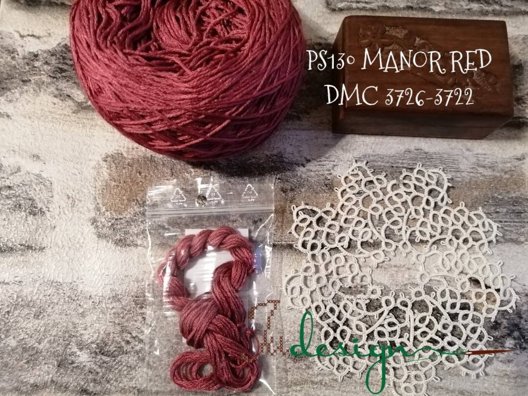 Hand Dyed Stranded Silk Premium Floss PS130 MANOR RED Hand Dyed Thread ...