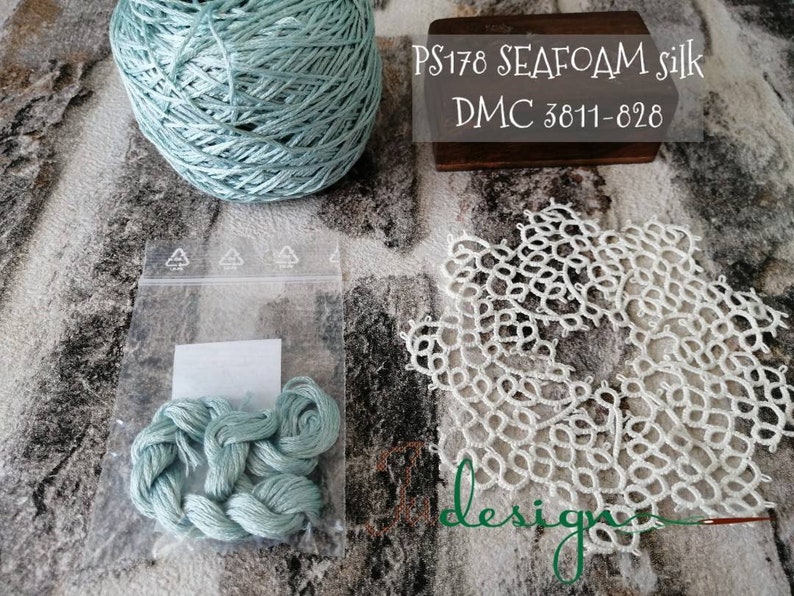 Hand Dyed Stranded Silk Premium Floss PS178 SEAFOAM Hand Dyed Thread 8m ...