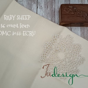 56 Count BABY SHEEP Hand Dyed Linen for Cross Stitch, Hardanger ...