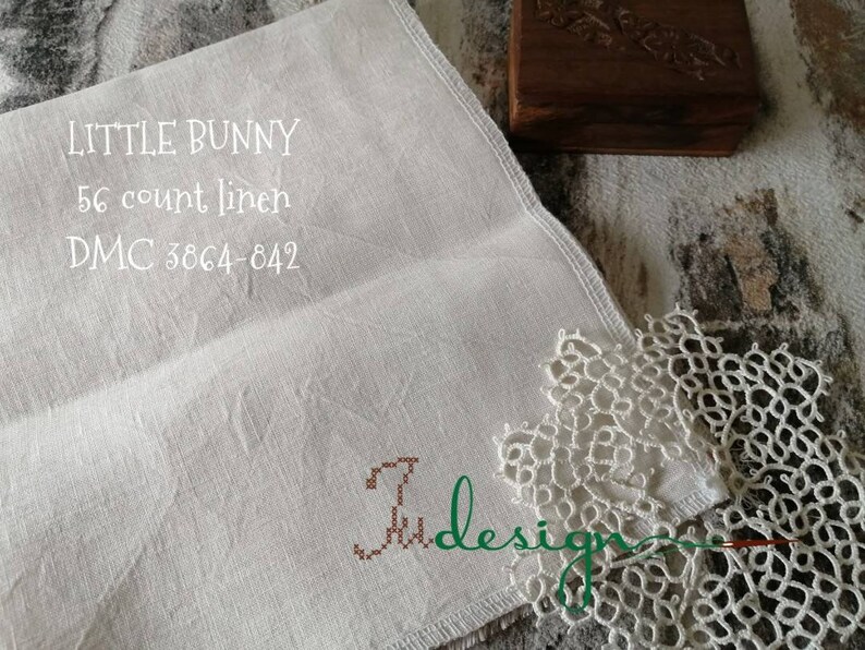 56 count LITTLE BUNNY hand dyed linen for cross stitch | Etsy