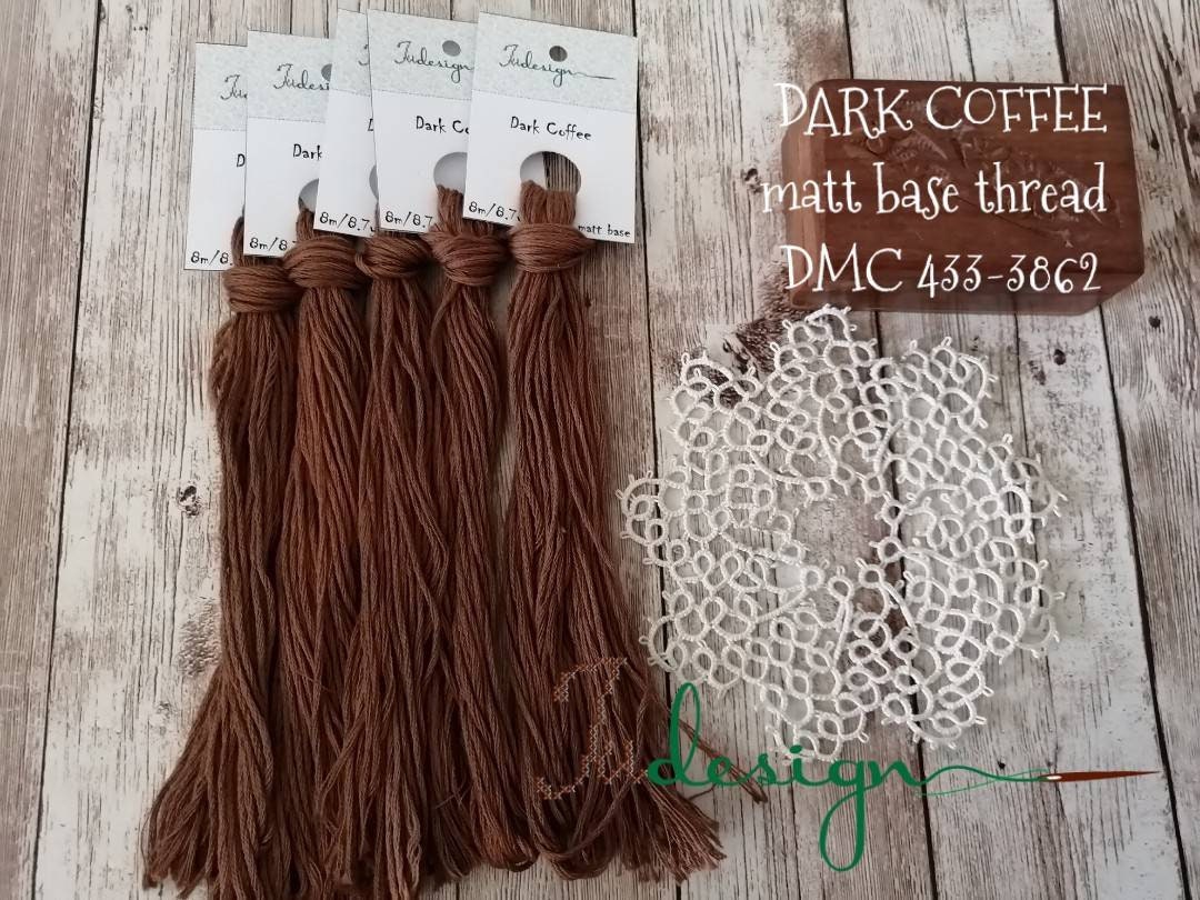 Hand Painted Matt Cotton Floss DARK COFFEE Hand Dyed Thread for ...