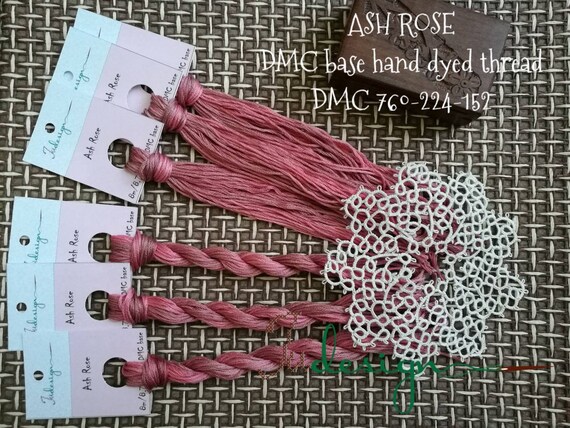 Hand Painted Cotton Floss ASH ROSE Hand Dyed Thread for | Etsy