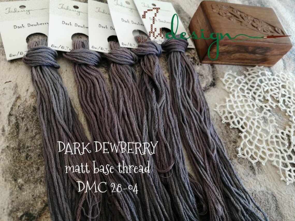 Hand Painted Matt Cotton Floss DARK DEWBERRY Hand Dyed Thread - Etsy