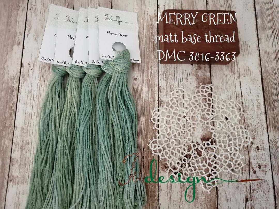 Hand Painted Matt Cotton Floss MERRY GREEN Hand Dyed Thread for ...