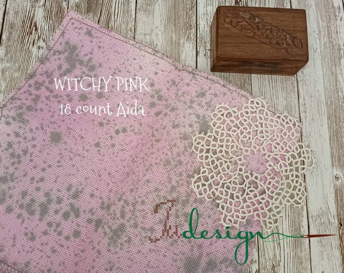 18 Count WITCHY PINK Hand Dyed Aida for Cross Stitch, Hardanger ...