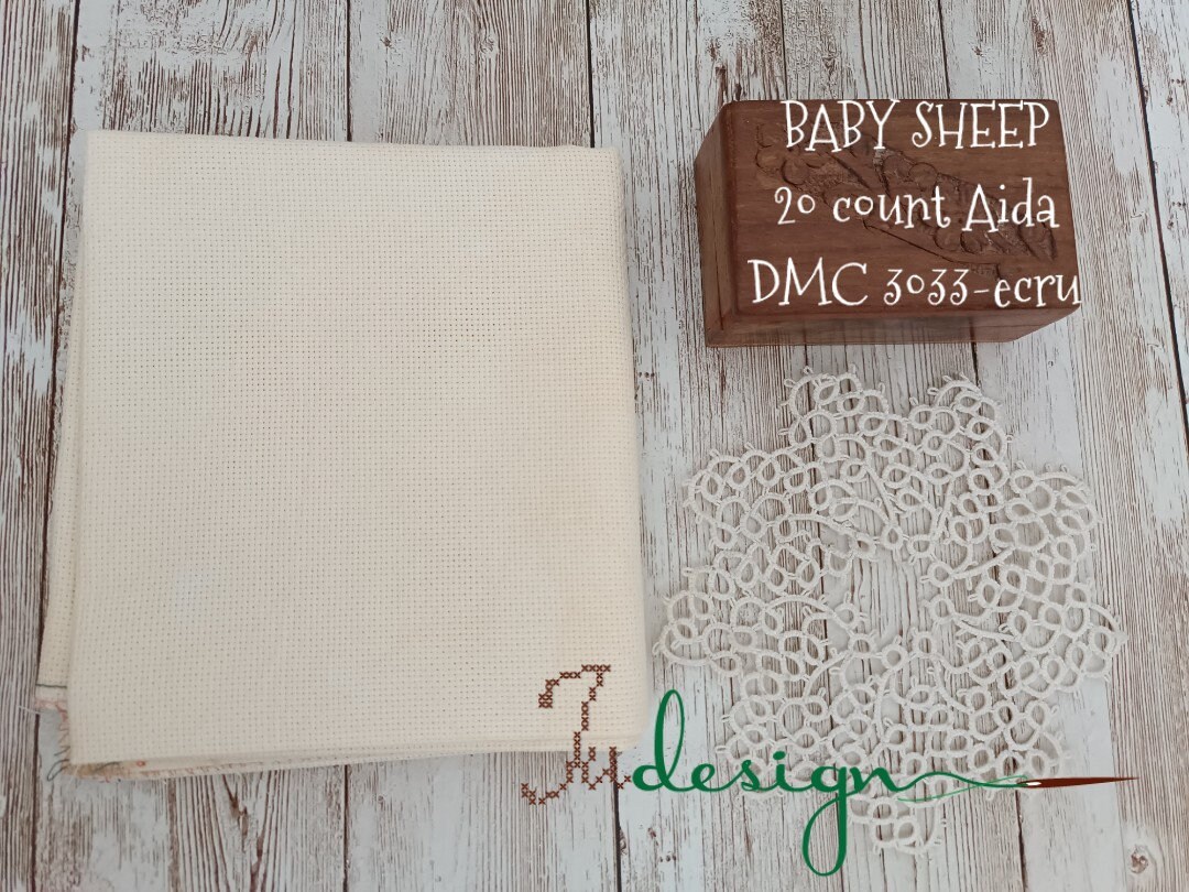 20 Count BABY SHEEP Hand Dyed Aida for Cross Stitch, Hardanger ...