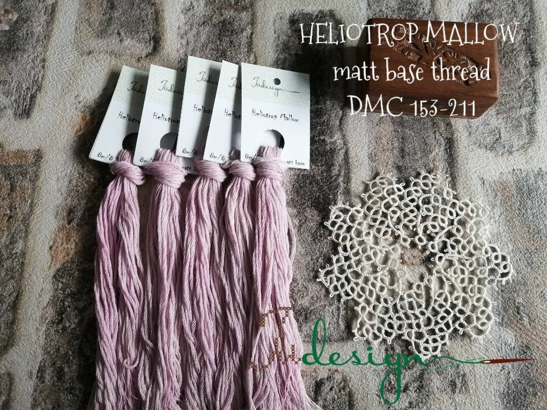 Hand Painted Matt Cotton Floss HELIOTROP MALLOW Hand Dyed Thread for ...