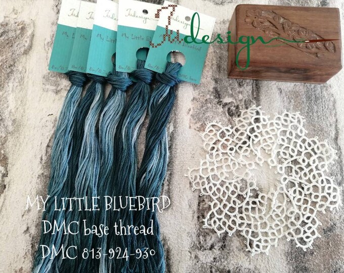 Hand Painted Cotton Floss MY LITTLE BLUEBIRD Hand Dyed Thread for ...