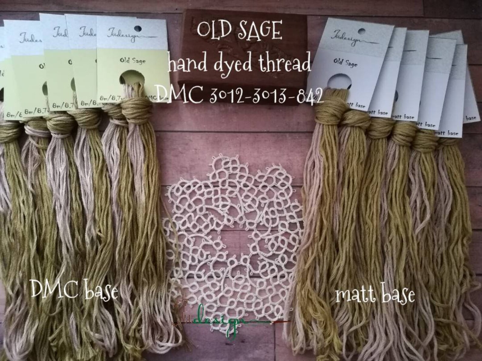 Hand Painted Matt Cotton Floss OLD SAGE Hand Dyed Thread for Embroidery ...