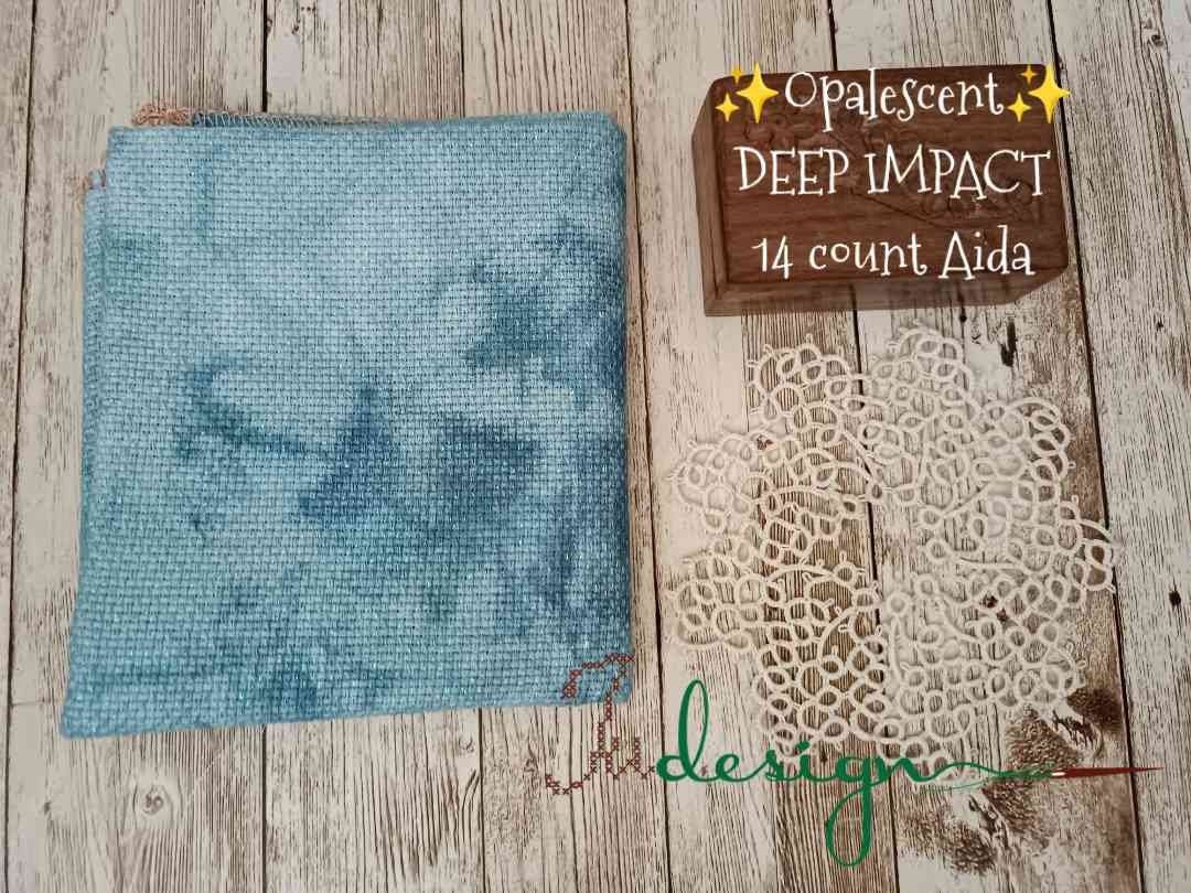 14 Count Opalescent DEEP IMPACT Hand Dyed Aida for Cross Stitch ...
