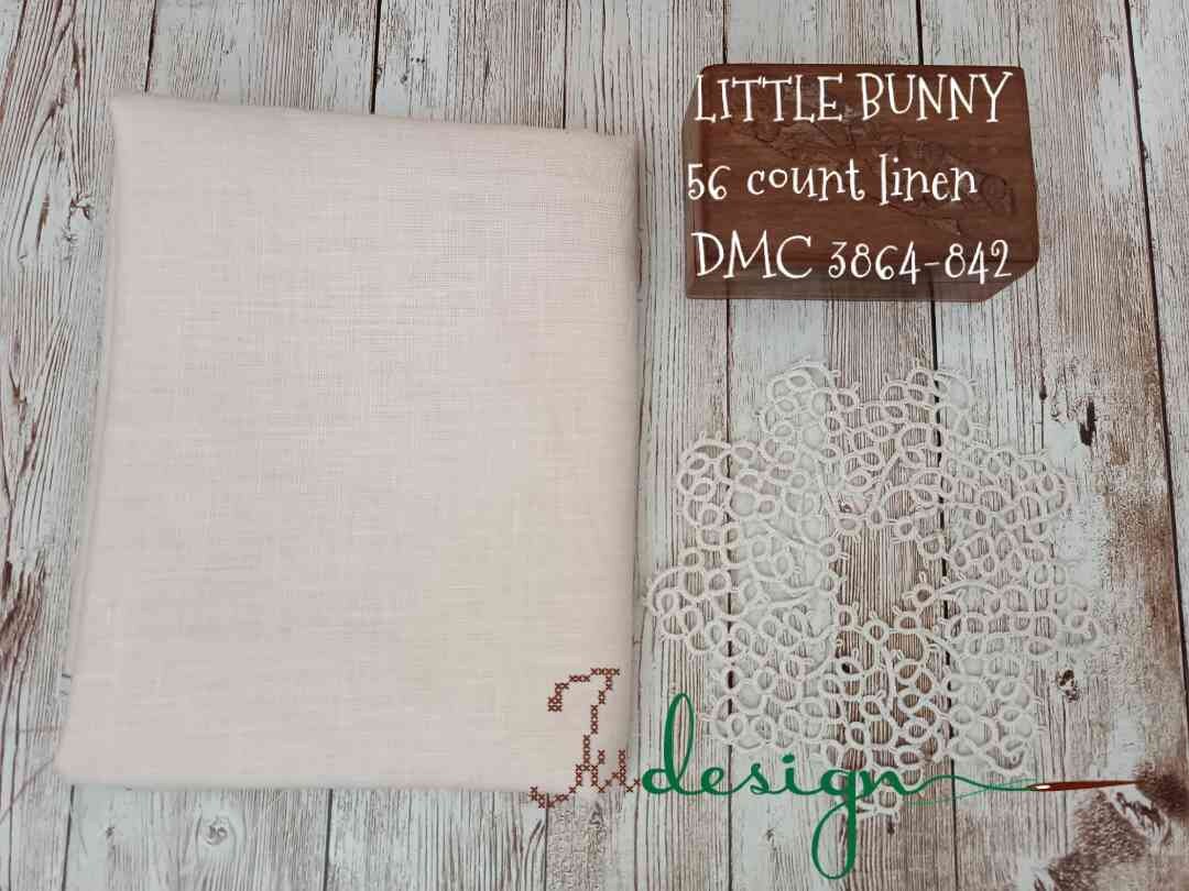 56 Count LITTLE BUNNY Hand Dyed Linen for Cross Stitch, Hardanger ...