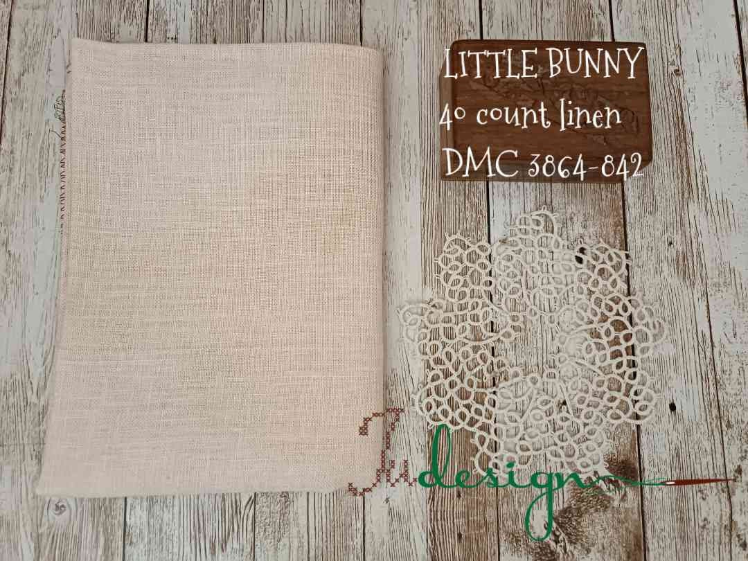 40 Count LITTLE BUNNY Hand Dyed Linen for Cross Stitch, Hardanger ...