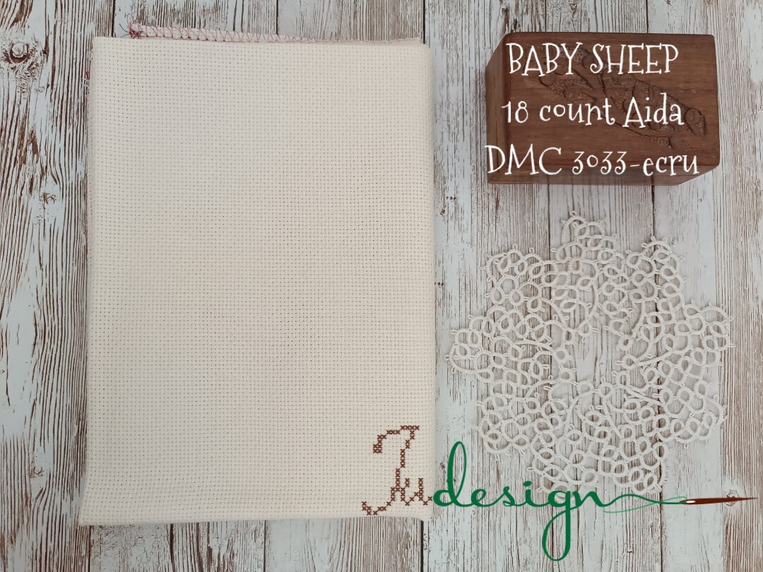 18 Count BABY SHEEP Hand Dyed Aida for Cross Stitch, Hardanger ...