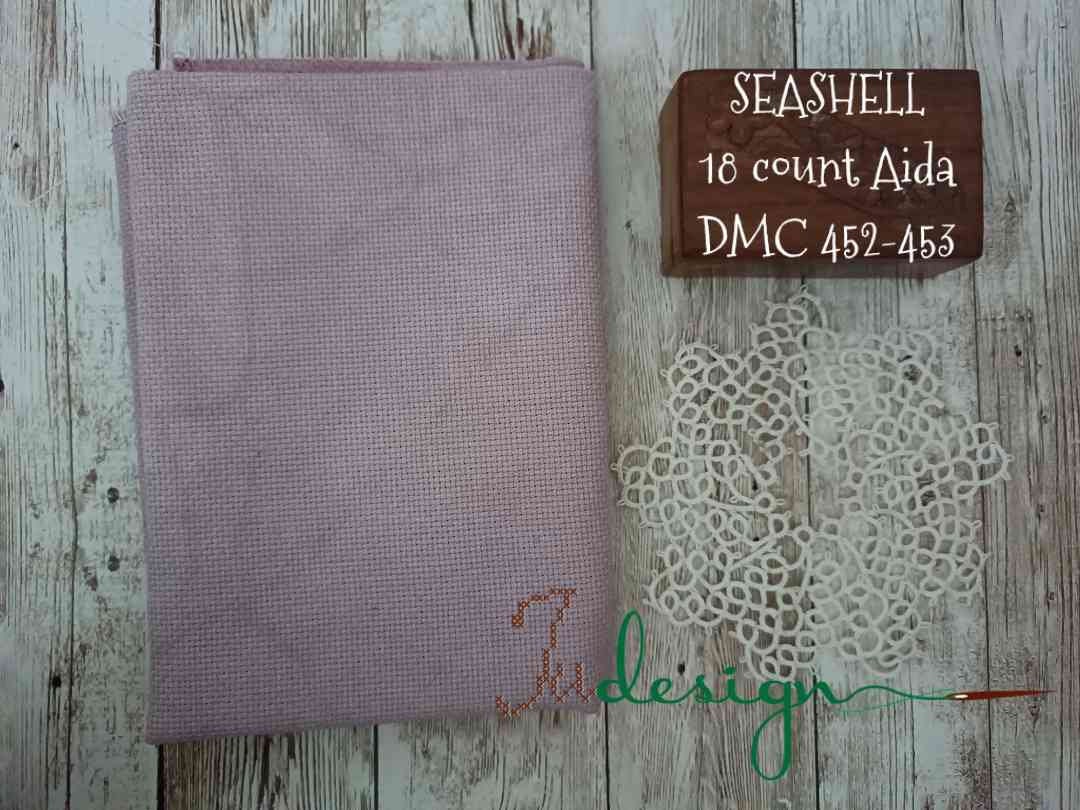 18 Count SEASHELL Hand Dyed Aida for Cross Stitch, Hardanger, Blackwork ...