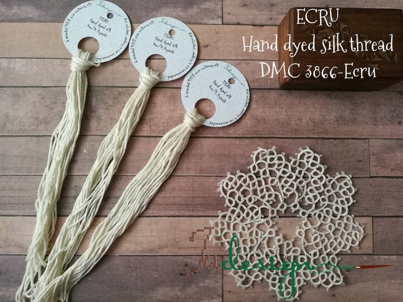 Hand Dyed Stranded Silk Floss ECRU Hand Dyed Thread for Embroidery ...