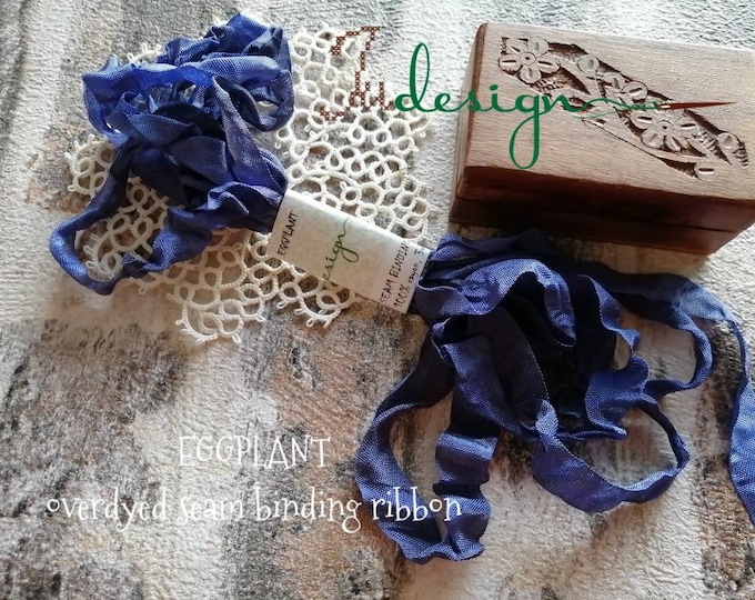 Hand Overdyed Shiny Rayon Seam Binding Ribbon - BEAVER GREY - 1/2 ...