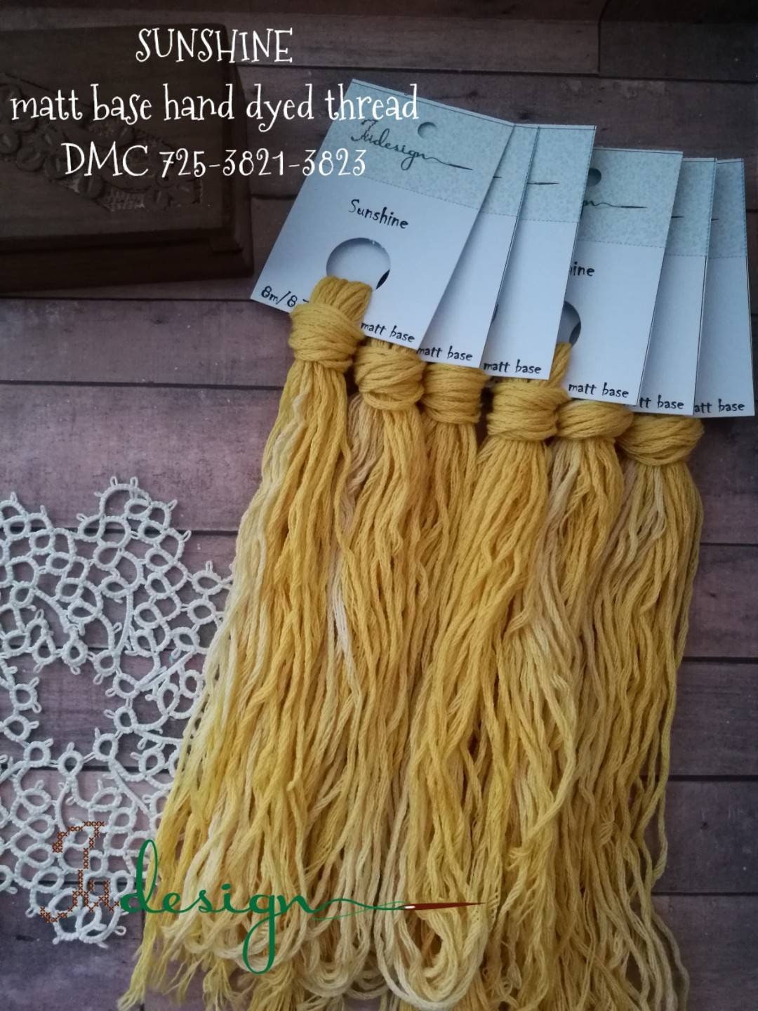 Hand Painted Matt Cotton Floss SUNSHINE Hand Dyed Thread for Embroidery ...