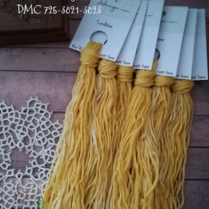 Hand Painted Matt Cotton Floss SUNSHINE Hand Dyed Thread for Embroidery ...