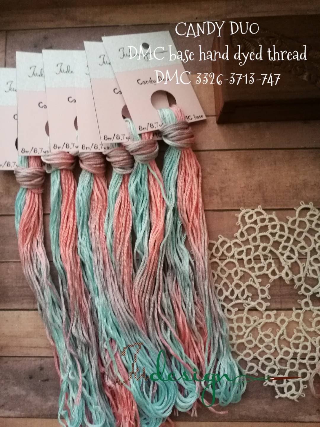 Hand Painted Cotton Floss CANDY DUO Hand Dyed Thread for Embroidery ...