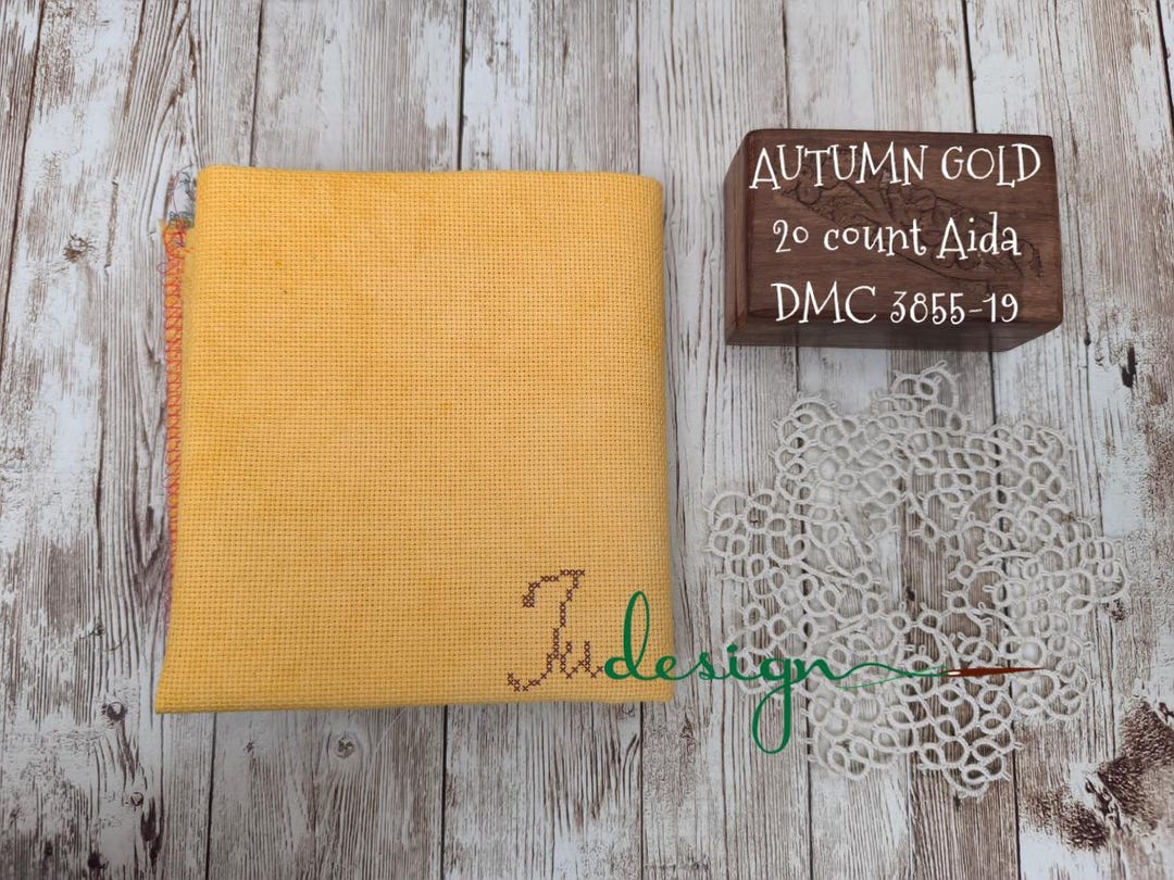 20 Count AUTUMN GOLD Hand Dyed Aida for Cross Stitch, Hardanger ...