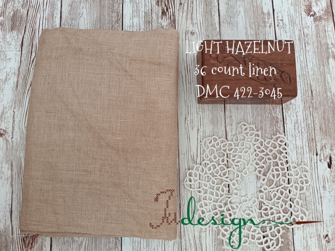 36 Count LIGHT HAZELNUT Hand Dyed Linen for Cross Stitch, Hardanger ...