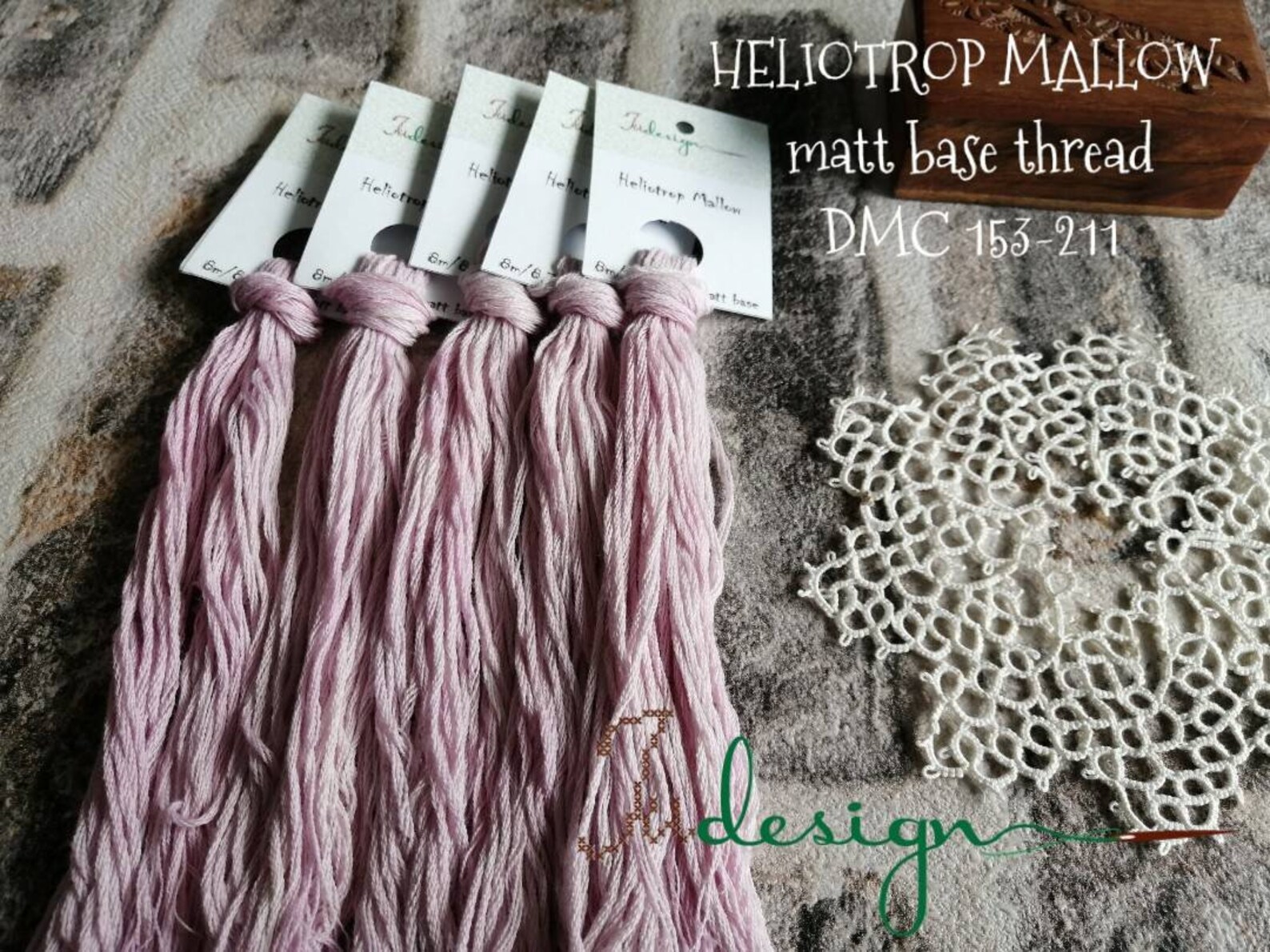 Hand Painted Matt Cotton Floss HELIOTROP MALLOW Hand Dyed Thread for ...