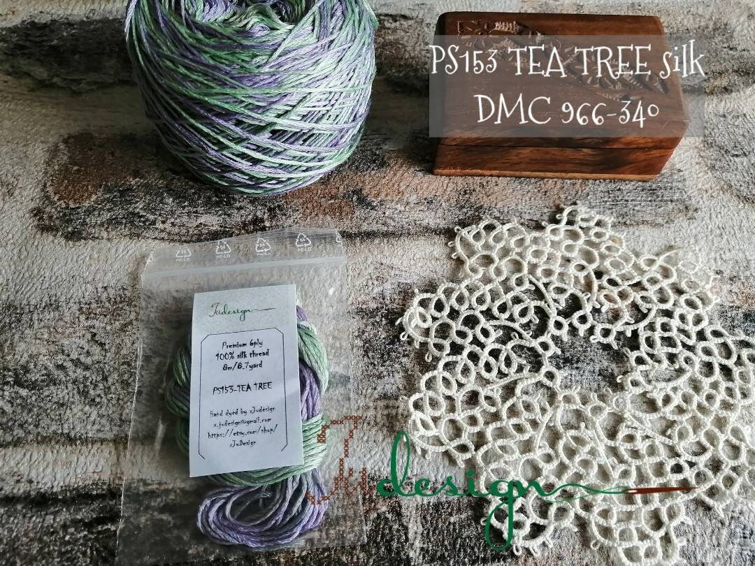 Hand Dyed Stranded Silk Premium Floss PS153 TEA TREE Hand Dyed Thread ...