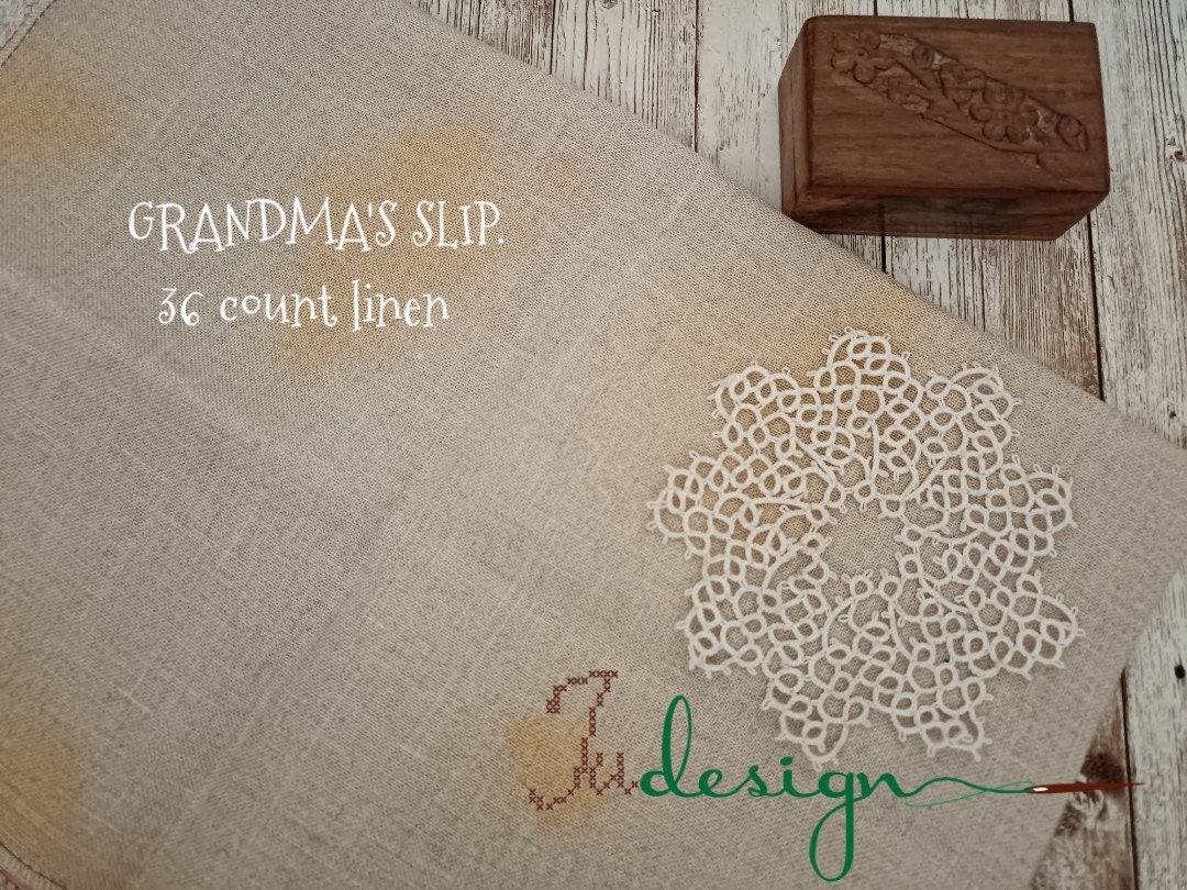 36 Count GRANDMA'S SLIP Hand Dyed Linen for Cross Stitch 36 Count GRANDMA'S SLIP Hand Dyed Linen for Cross Stitch