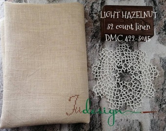36 Count LIGHT HAZELNUT Hand Dyed Linen for Cross Stitch - Etsy