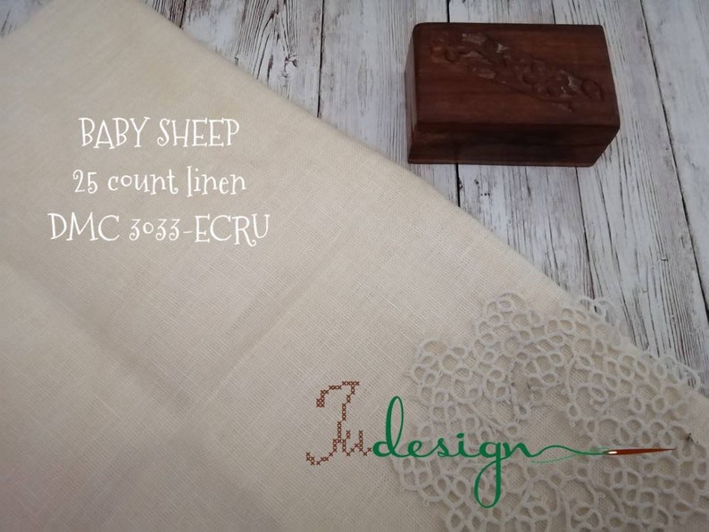 25 Count BABY SHEEP Hand Dyed Linen for Cross Stitch, Hardanger ...