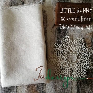 56 Count LITTLE BUNNY Hand Dyed Linen for Cross Stitch, Hardanger ...
