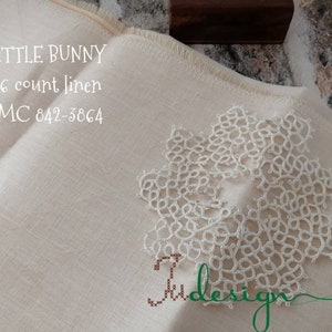 56 Count LITTLE BUNNY Hand Dyed Linen for Cross Stitch, Hardanger ...