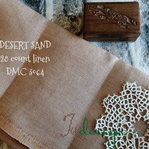 28 Count DESERT SAND Hand Dyed Linen for Cross Stitch, Hardanger ...